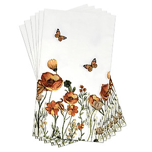 Gift Boutique 100 Thanksgiving Fall Floral Guest Napkins Decorative Hand Towels Disposable Paper Harvest Flower Napkins For Autumn Wildflowers Bathroom Toilet Powder Room Wedding Birthday Dinner