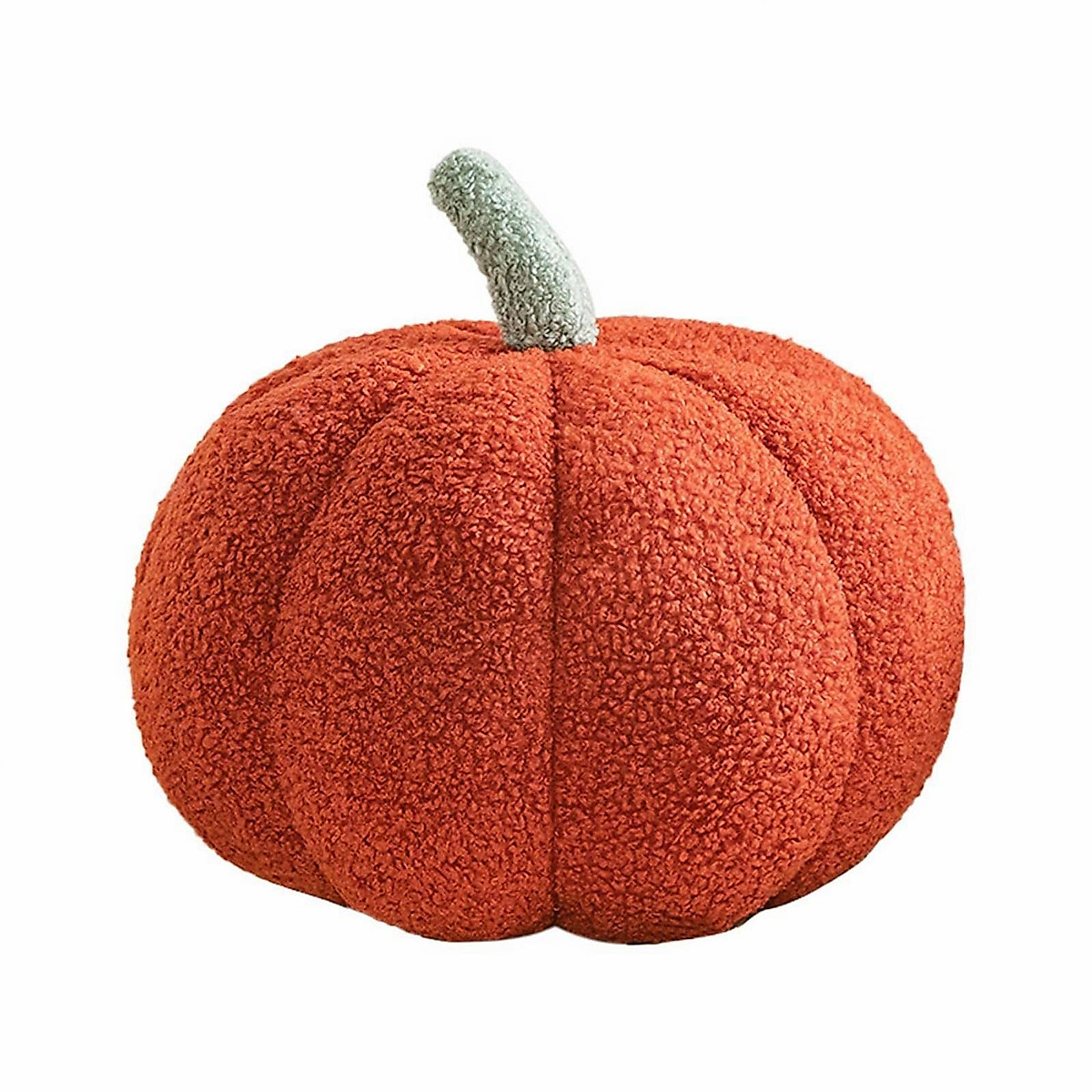 Wtosuhe Pumpkin Throw Pillows Soft Pumpkin Pillows Plush Toy, Halloween Fall Pillow Cute 3D Pumpkin-Shaped Plush Cushion, Fall Decorative Fluffy Throw Pillow Cushion(Dark Orange, 7.9In)