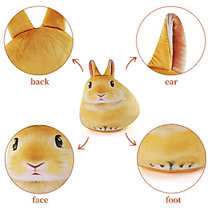 Sew Butiful 15" Easter Bunny Stuffed Animal, Soft Cute Plushies, Kawaii Rabbit Plush Toys, Throw Body Pillow Decoration Doll Gift for Kids Girls Boys(Yellow)