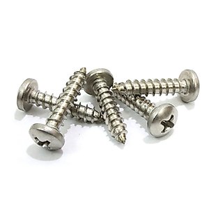 WOIWO Stainless Phillips Pan Head Wood Screws, 8 x 1/2" Wood Screws (100pc)