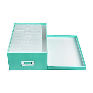 novelinks Photo Case 4" x 6" Photo Storage Box - 10 Inner Picture Storage Container Photo Organizer Case Picture Box Storage Photo Craft Keeper (Green)