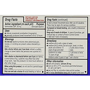 Equate Maximum Strength Laxative Pills, Sennosides 25 mg, 48 Pills
