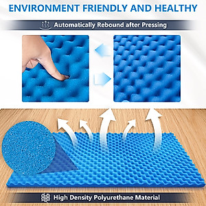 YDHTDLHC 2 Pack Acoustic foam panels 24" X 48" X 2" egg crate foam pad sound proof foam panels studio foam wall panels noise dampening foam wedges decoration tiles for office, home or theater - Blue