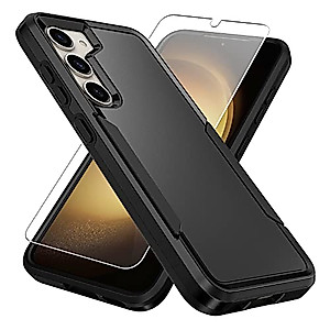 Warsia for Samsung Galaxy S23 Case,Galaxy S23 Case with Screen Protector [Military Grade Drop Tested] Heavy-Duty Tough Rugged Shockproof Protective Case for Samsung S23 6.1", Black