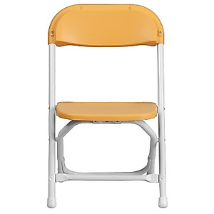 Flash Furniture 2 Pk. Kids Yellow Plastic Folding Chair