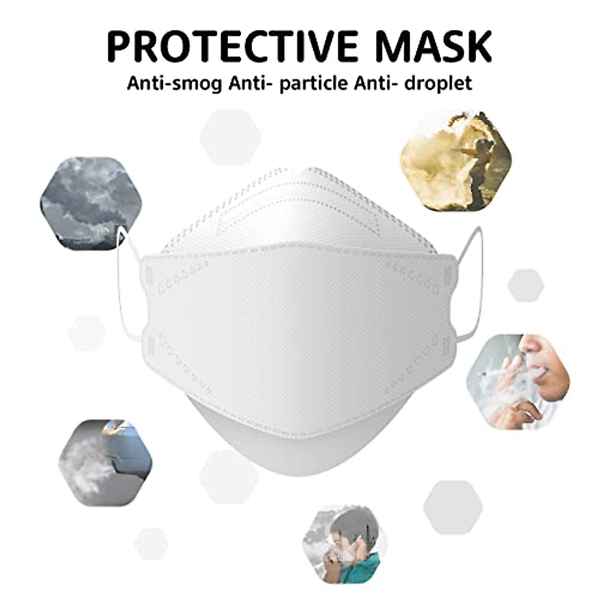 LEVENIS Face Masks 50 Pack, Breathable Comfortable and Disposable Mask, White