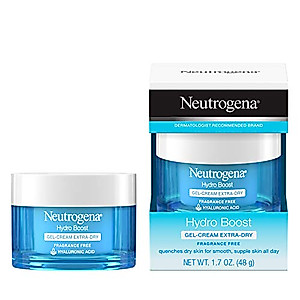 Neutrogena Hydro Boost Hyaluronic Acid Hydrating Gel-Cream Face Moisturizer to Hydrate & Smooth Extra-Dry Skin, Oil-Free, Fragrance-Free, Non-Comedogenic & Dye-Free Face Lotion, 1.7 oz