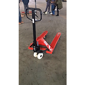 Casting Pump Nylon Wheel 5500LBS Hand Pallet Truck (1, Red)