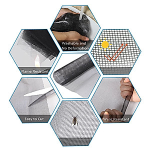 TOOLTRIZ Windows Screen and Screen Door Replacement, 48"x118" Durable Fiberglass Screen Mesh - Screen & Sliding Screen Door Repair for Patio & Window