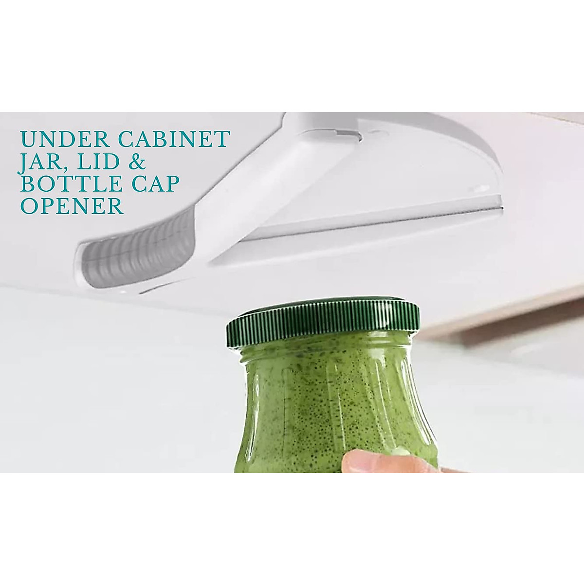 Jar Opener - Perfect Kitchen Gadget for Seniors and Those with Weak Hands or Arthritis - Under Cabinet Mountable with Adjustable Grips for All Jar and Bottle Sizes"