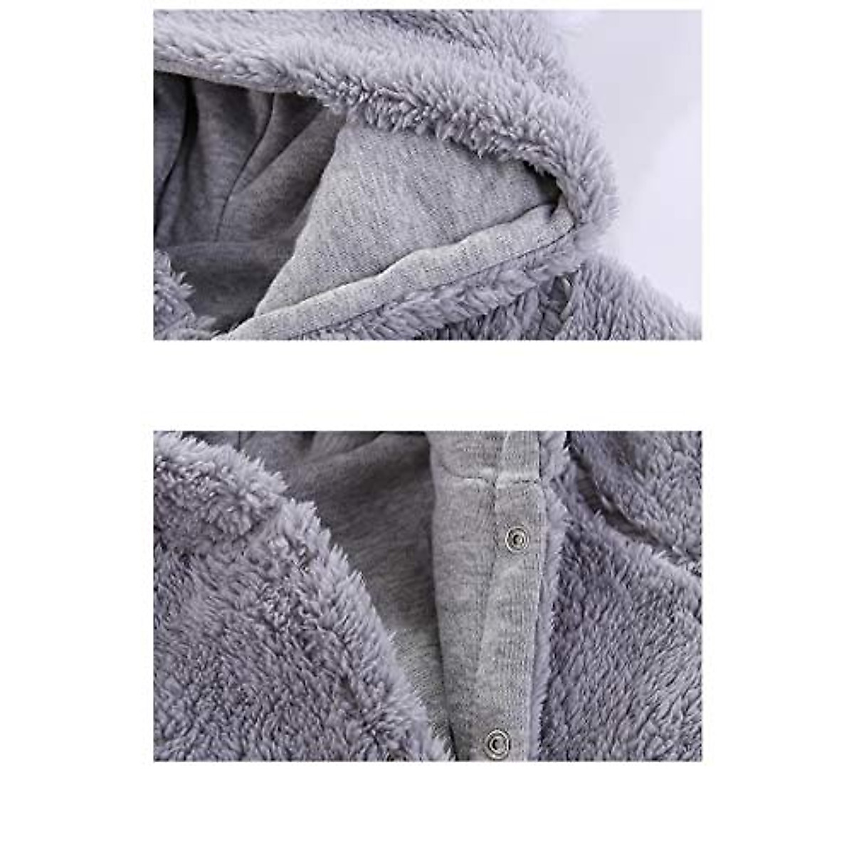 VNVNE Newborn Baby Cartoon Bear Snowsuit Warm Fleece Hooded Romper Jumpsuit (Pink,0-3 Month)