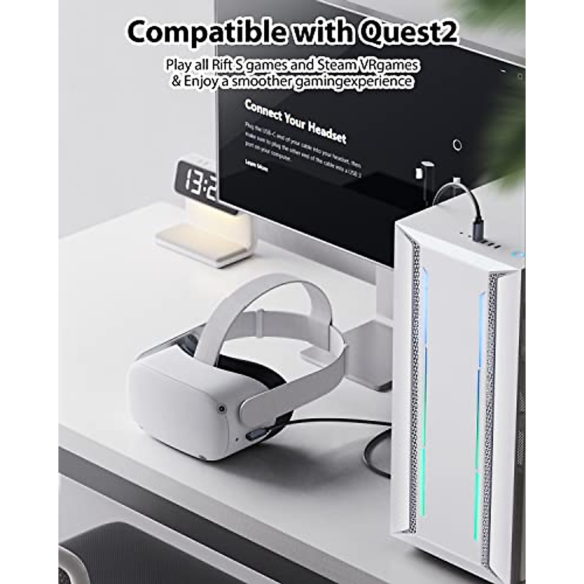 Amavasion Link Cable 16FT Compatible with Oculus/Meta Quest 2/Pro Accessories and PC/Steam VR,High Speed PC Data Transfer USB 3.0 to USB C Cable for VR Headset and Gaming PC(Black 16FT)