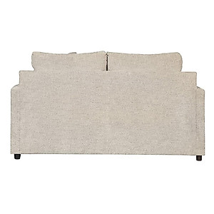 Signature Design by Ashley Soletren Contemporary Chenille Loveseat with 2 Accent Pillows, Off-White