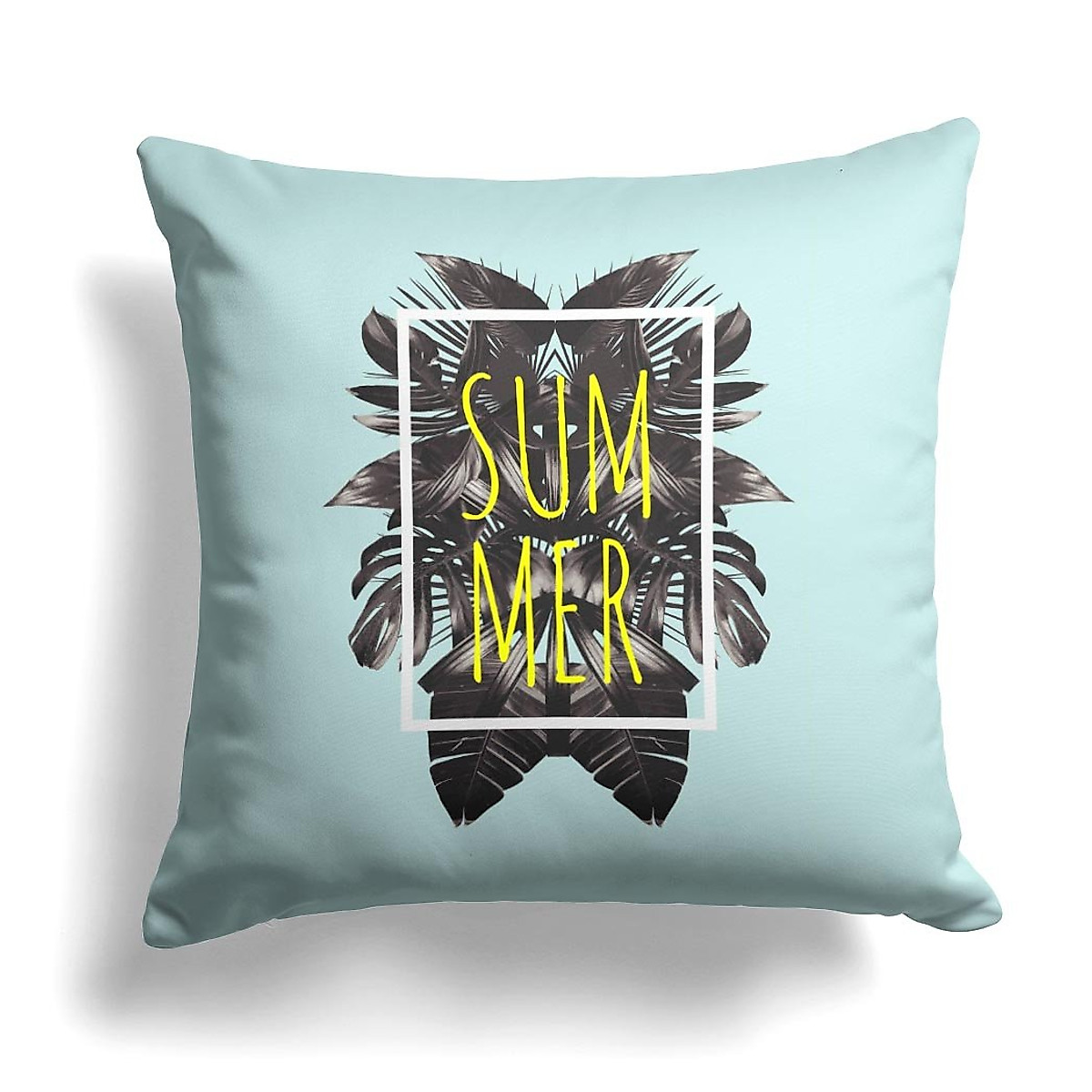iiRov Summer Design Ink-Fuzed Decorative Throw Pillow - Mint Summer Time