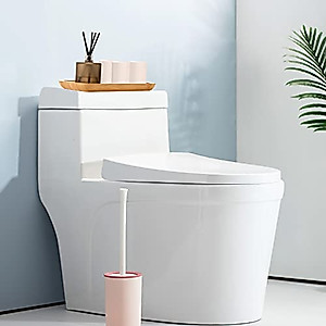 Bamboo Vanity Tray, Bathroom Counter Tray, POVTOKA Rectangular Wood Toilet Countertop Organizer Holder for Soap Dispenser Candle Jewellery Perfume, 9.8 x 5.5 x 0.8inch