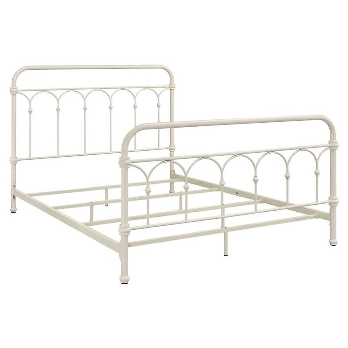 Acme Citron Metal Queen Bed with Spindle Headboard and Footboard in White