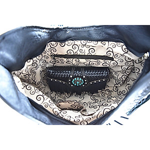 Western Style Fringe Leather Concealed Carry Purse Country Handbag Women Shoulder Bag Crossbody Wallet Set Black