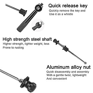 Bike Axle Quick Release Skewer, Aluminum Alloy Road Bike Anti Theft Quick Release Secure Lock Skewers Set Cycling Wheels Locking(Black)