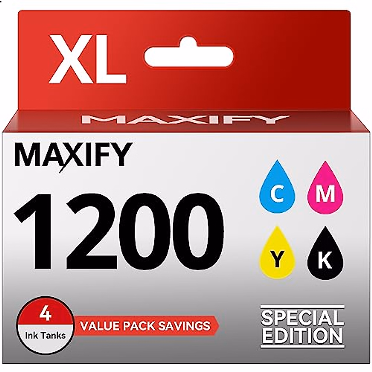 MAXIFY PGI-1200XL Black & 3Color Multi Pack Ink 1200XL Compatible to Canon iB4120 MB2120 MB2720 MB2120 MB5120 MB5420 B2020 MB2320 Printers
