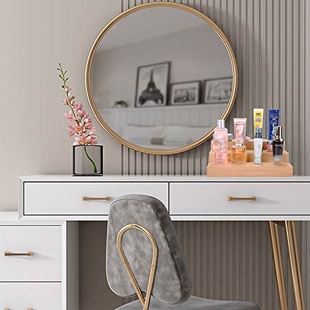 MillTu Bamboo Spice Rack Organizer for Cabinet 3 Tier Countertop Step Spice Shelf for Kitchen Storage and Organizer (2 Pack, Cabinet)