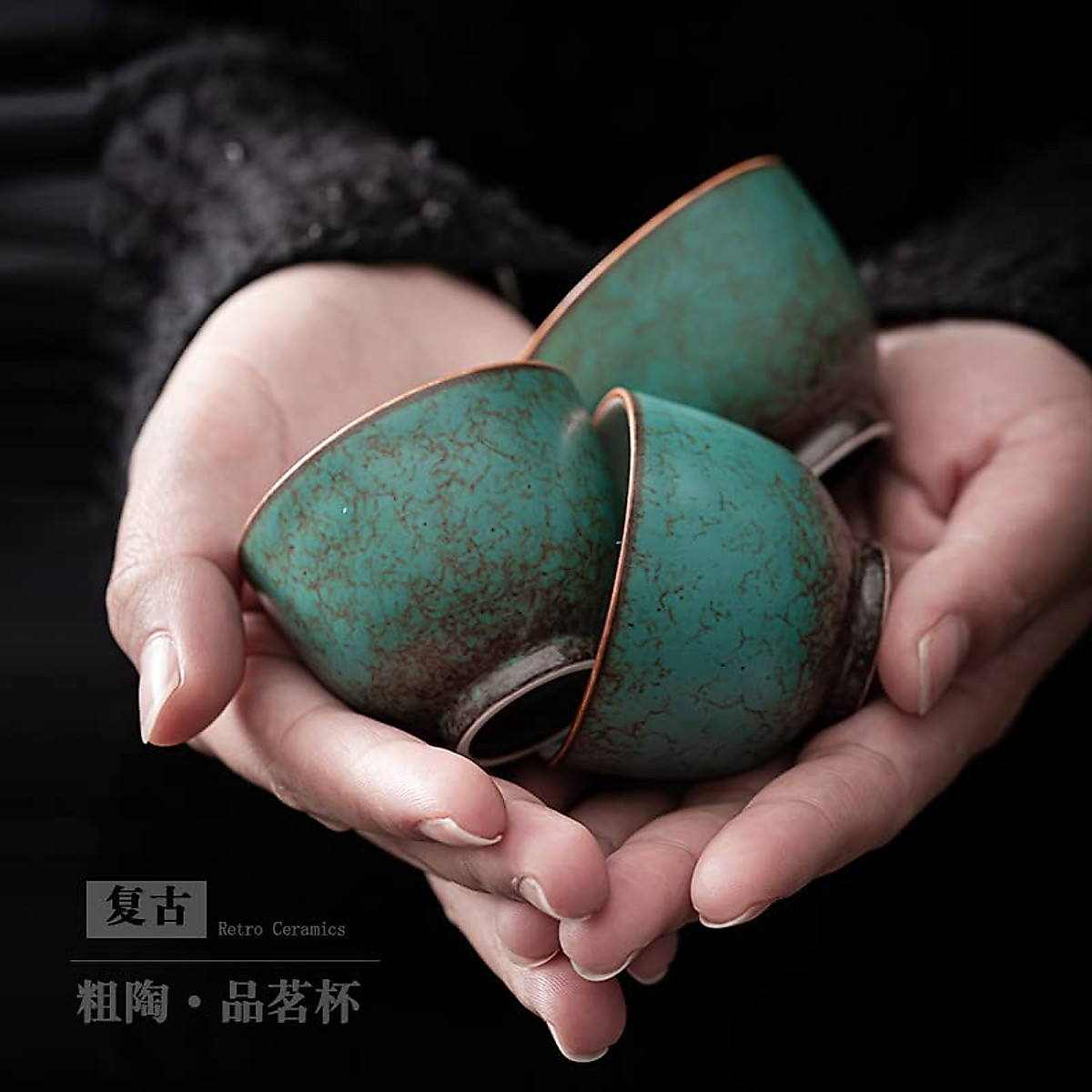 6-Piece Set of Traditional Chinese Tea Cups,Tea Cup Without Handle,Small teacups Bulk,Chinese Kungfu Tea Set,Traditional Chinese Tea Cup