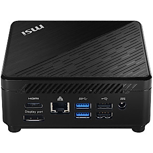 MSI Cubi 5 Mini PC, Intel Core i5-10210U, 8GB Memory, 256GB SSD, WiFi 6, BT 5.1, USB Type-C, Dual Display, Silent, Black, Windows 11 Home (10M-647US)