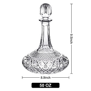 Paysky 50oz Wine Decanter Crystal Bottle for Wine with Stopper- Top Red Wine Decanter Carafe Bottle with Luxury Box .Elegant Gift for Men/Women