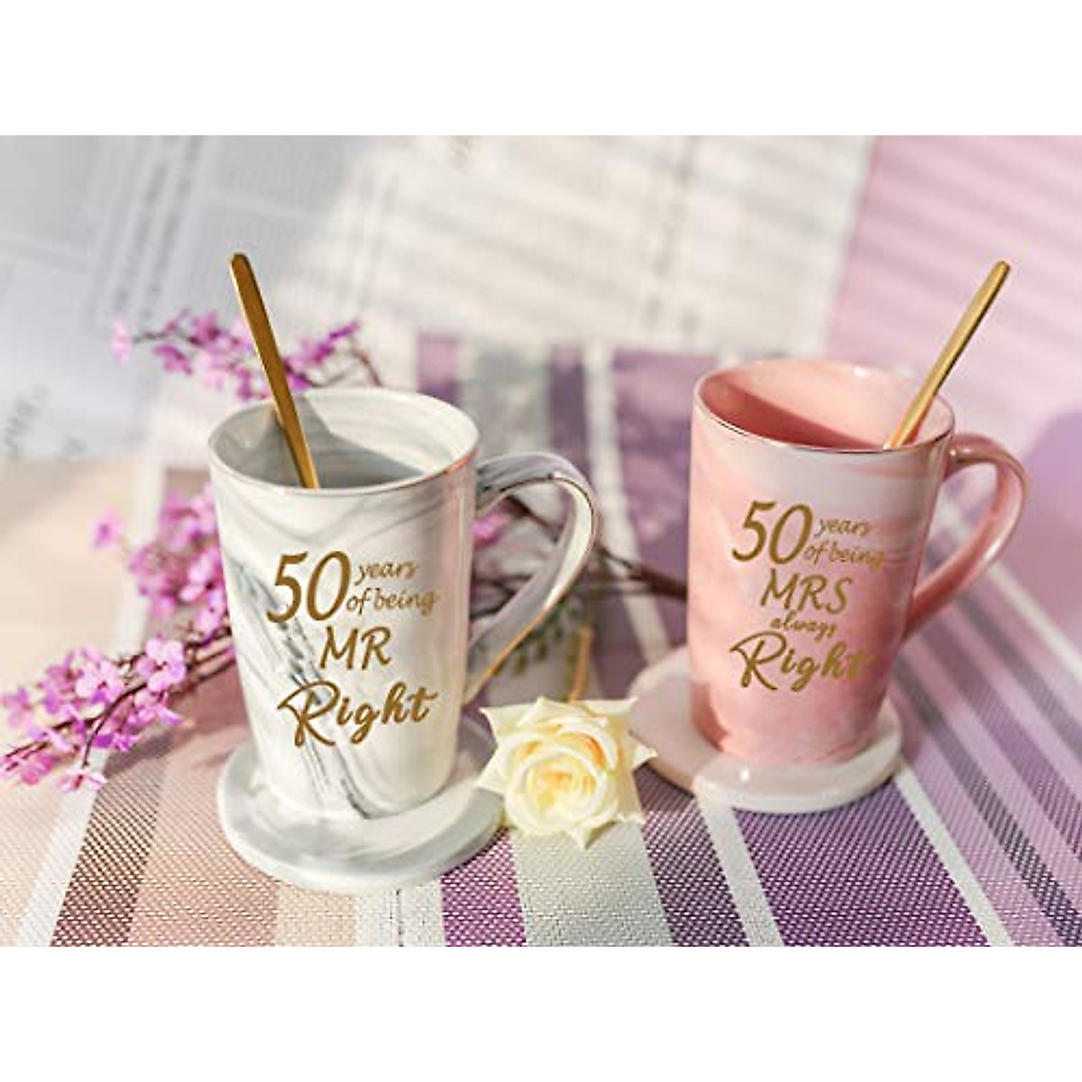 50th Wedding Anniversary Coffee Mugs 50th Wedding Mugs 50 Year Parents Anniversary Mugs 50th Anniversary Mugs for Couple Her Husband Wife Parents Golden Anniversary Mugs for Parents Mugs 14 Ounce
