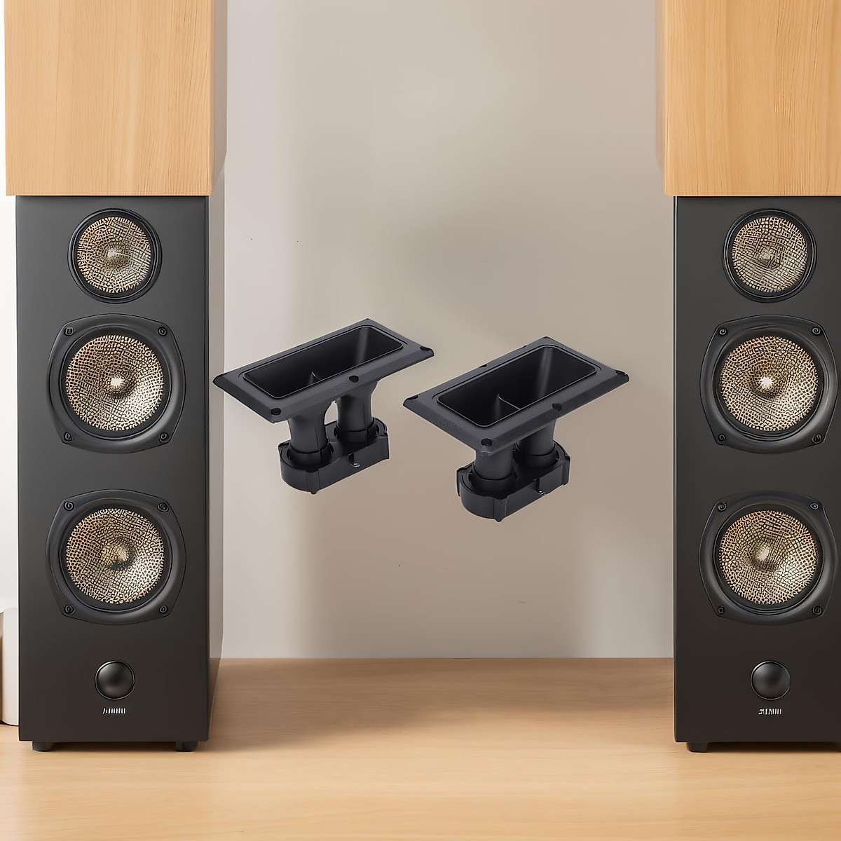 Estink 3-20KHz Wide Dispersion Horn Tweeter, Dual Drive Ceramic High Sensitivity Piezoelectric Speaker, Piezoelectric Speaker Buzzer Treble for Home Subwoofer Stage Loudspeaker DJ Speaker