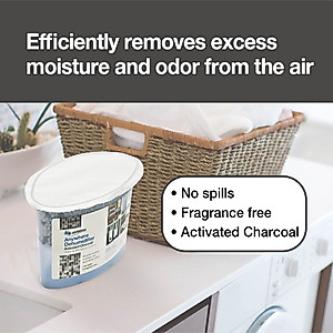 airBoss Anywhere Dehumidifier with Activated Charcoal for Moisture Control and Odor Control, Fragrance-Free, 10.6 Oz (Pack of 6)