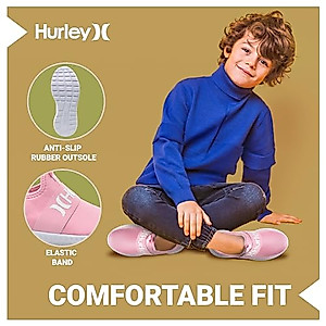 Hurley Camby Kids Slip On Canvas Sneakers – Low Cut Skateboarding Shoes for Kids, Running, Walking, Breathable Sports Shoes for Boys and Girls, Pink