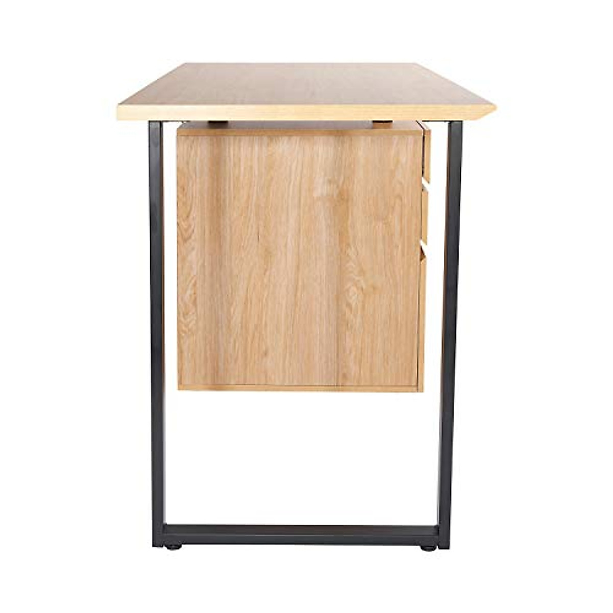 Techni Mobili Computer Desk with Storage and File Cabinet, 30" x 23.6" x 47", Pine