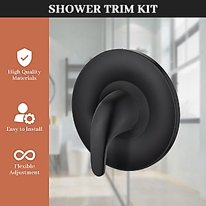 Shower valve Trim Kit Replacement for Moen Gibson Matte Black Posi-Temp Pressure-Balancing Modern Valve Handle Only Trim, Valve Required