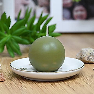 Zest Candle 12-Piece Ball Candles, 2-Inch, Sage Green