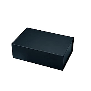 Elephant Gifts Large Black 12.4 x 7.9 x 4.1 Gift Box with Lid and Magnetic Closure for Christmas, Hanukkah, Fathers Day, Graduations, Weddings, Birthdays, Grooms Gifts, Engagements