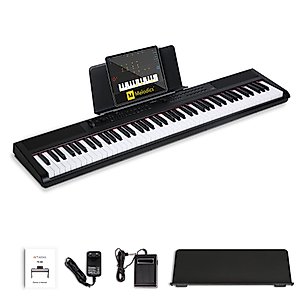 Artesia PE-88 Arranger Keyboard Piano with Full Size Velocity Sensitive Keys - 88 Key Semi-Weighted Keyboard Workstation - Portable Electric Piano Keyboard with 137 Voices & 100 Backing Track Styles