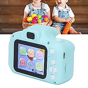 Luqeeg Kids Digital Camera - 2.0 Inch IPS Screen, Rechargeable Video Camera for Boys Girls, Portable Selfi Cameras with Silicone Case, Support Recordings, Videos and Play Games, 32GB Card
