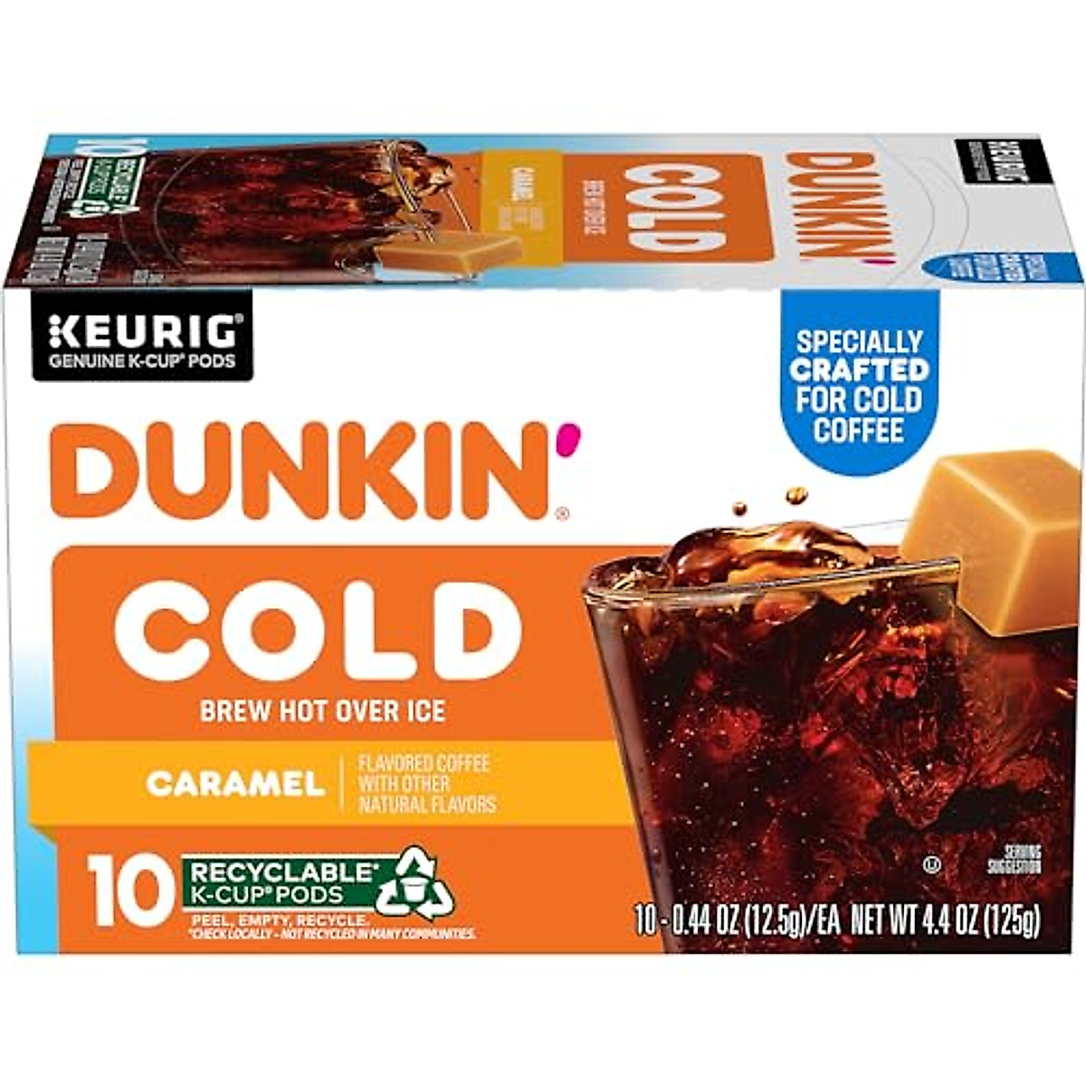 Dunkin' Cold Caramel Flavored Coffee, 60 Keurig K-Cup Pods