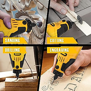 BEI & HONG 12V Cordless Rotary Tool, 6 Speeds to 35000 RPM, Power Rotary Tools with 2.0Ah Battery and Charger, Tool-free Change Chuck, 90 Accessories Rotary Tool Kit for Cutting, Drilling and DIY