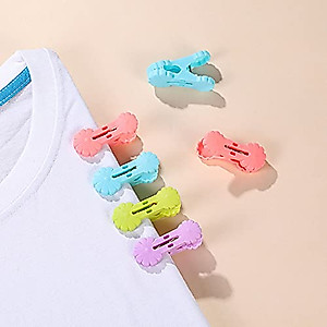 HSCGIN 24pcs Flower Shape Clothes Clips 60x15mm Windproof Photo Paper Pegs Craft Clips for Cloth Drying Hanging Clothespins