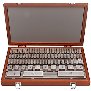 Mitutoyo Steel Square Gage Block Set, ASME Grade 0, 0.1001 - 0.1009" Length (36 Blocks)