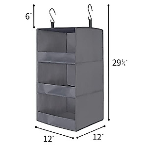 GRANNY SAYS Bundle of 3-Pack Trapezoid Storage Bins & 1-Pack Ash Gray Hanging Organizer