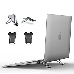 muchly Keyboard stand-2PCS,Portable Invisible Laptop Stand for with 2 Adjustable Angles for Desk,Mini Aluminum Cooling Pad,with MacBook Pro/Air, Lenovo, Surface (Black)