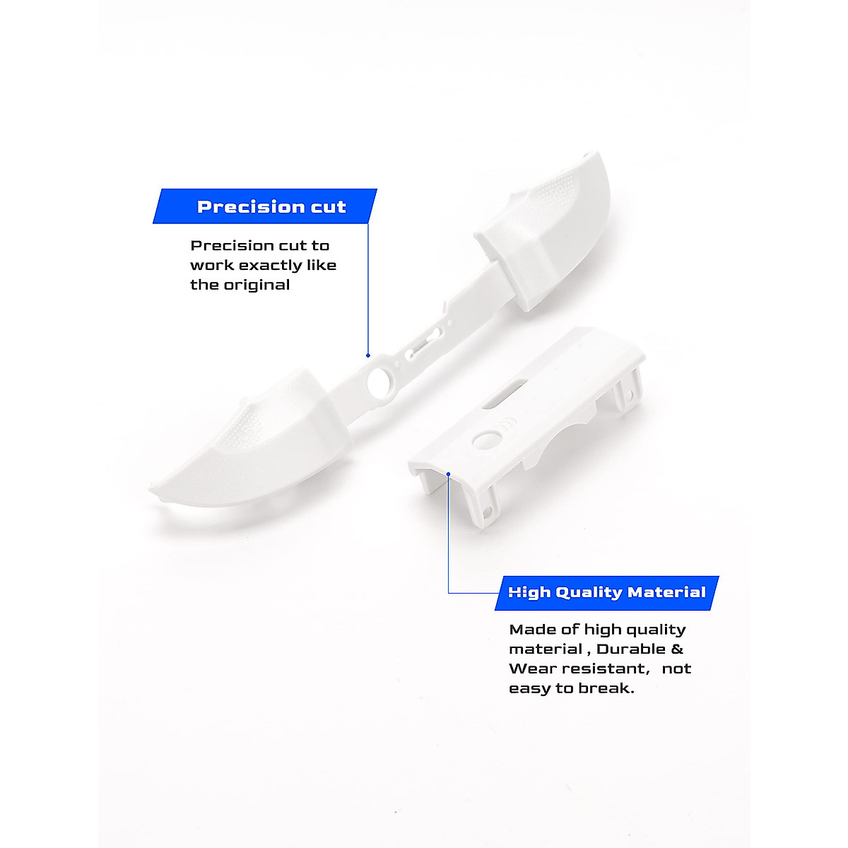 Benseager Replacement Bumper for Xbox Series X Controller, LB RB Bumper Button Replacement Parts for Xbox Series X/S Controller (Black&White)