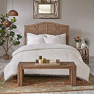Madison Park Cozy Cotton Comforter Set Casual Modern Design All Season Bedding, Matching Shams, King/California King (104 in x 92 in), Lillian, Fringe Tassel Ivory