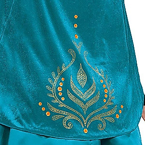 Disney Frozen 2 Anna Costume for Girls, Deluxe Dress and Cape Outfit, Child Size Medium (7-8)