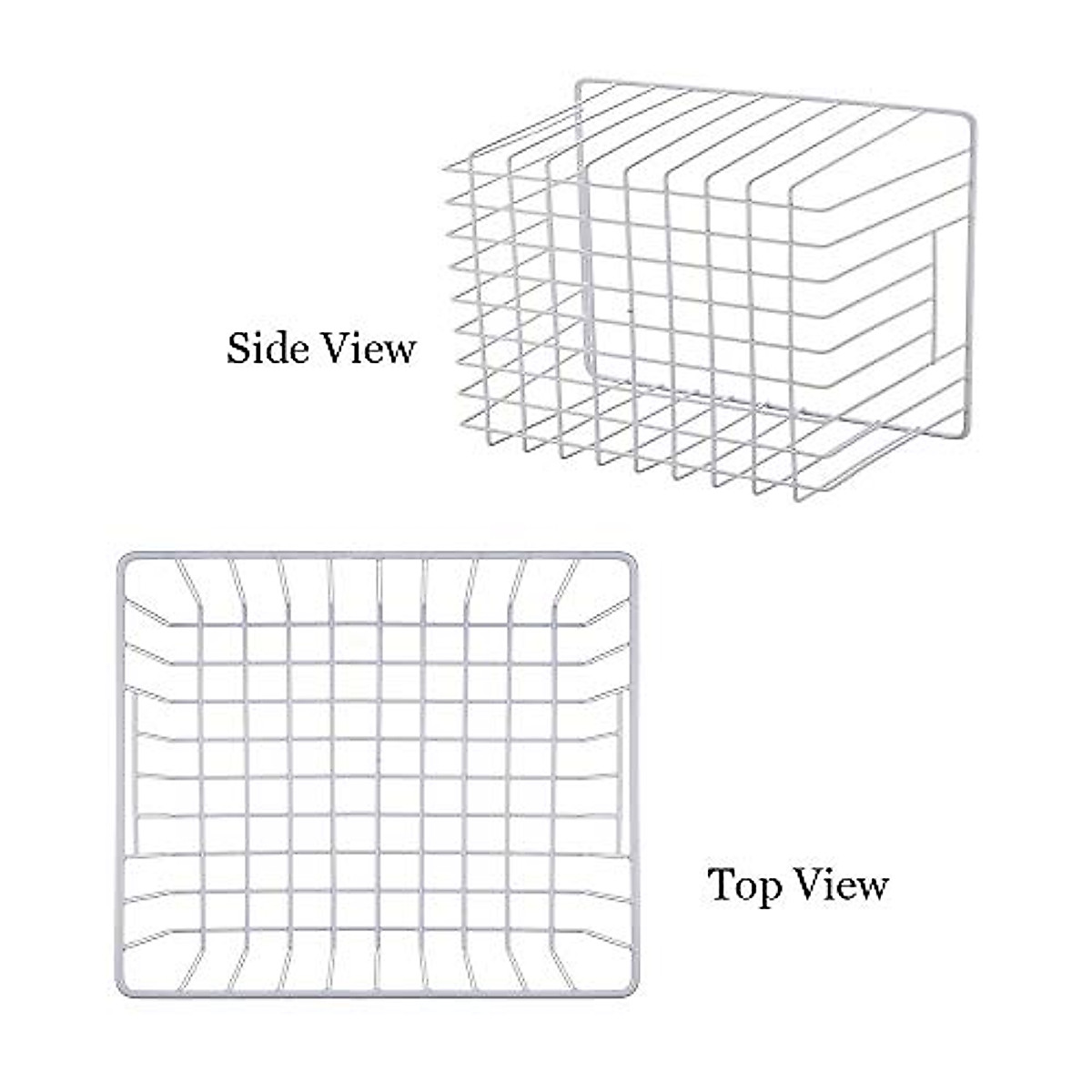 SANNO Refrigerator Freezer Baskets Wire Baskets Storage, Metal Wire Baskets Organizing Bins Storage Baskets with Handles for Kitchen Bedroom Cabinets Pantry Bathroom Laundry Room Closet Garage