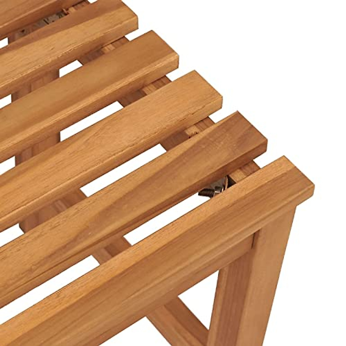 Tidyard Wooden Garden Bench Teak Wood Patio Porch Chair Backless Outdoor Bench for Backyard, Balcony, Park, Lawn Furniture 44.9 x 15.7 x 17.7 Inches (W x D x H)