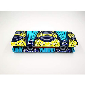 African Fabric African Print Fabric Ankara Wax 6 Yards Ankara Fabric Kente Cloth Fabric by The Yard (The Natural Pattern)