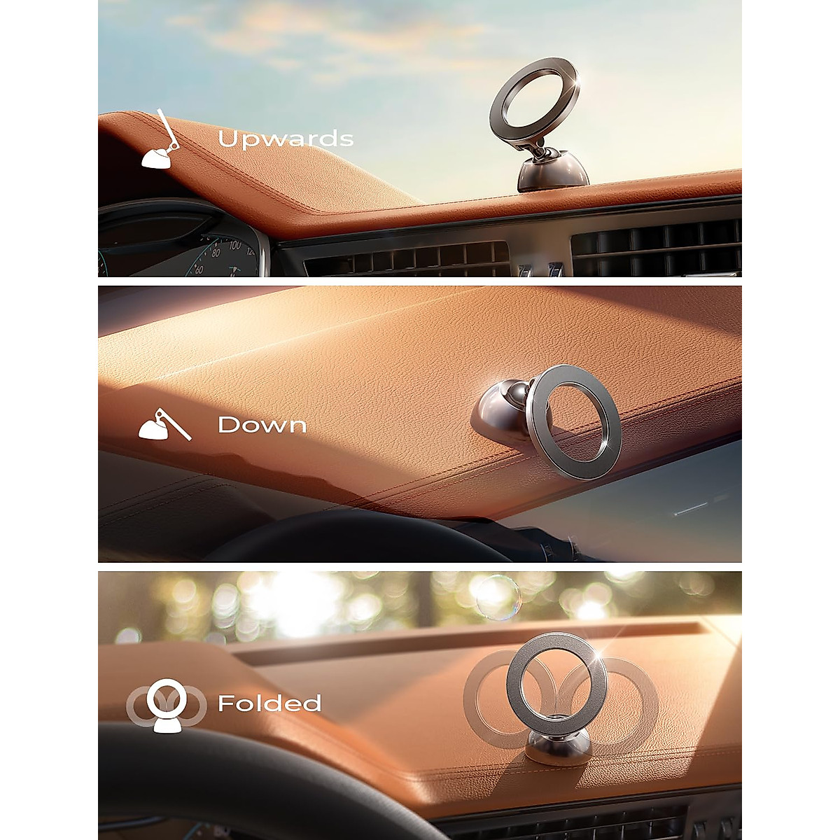 LISEN for MagSafe Car Mount [Strongest Magnet Power] Phone Mount for Car [Ultra Stable Exclusive Patent] All-Metal Magnetic Car Phone Holder Fit All Mobiles iPhone 15 14 13 12 Pro Max Plus.